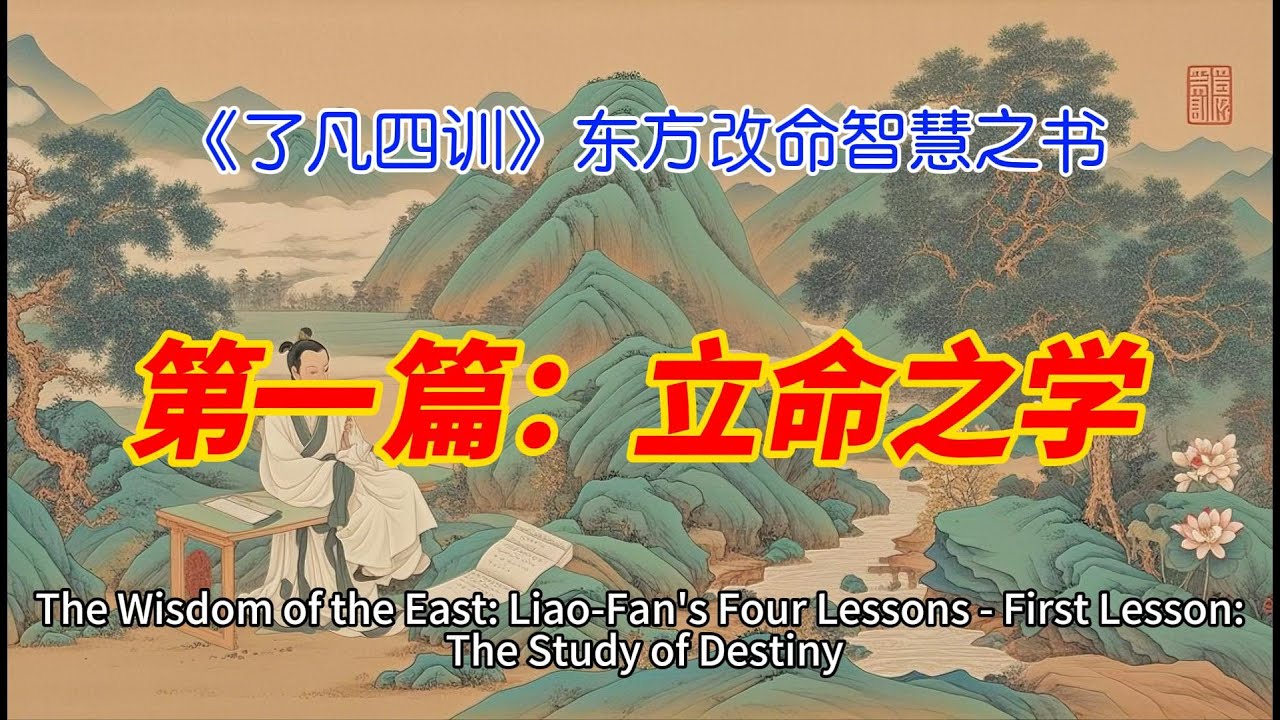 东方智慧之学：《了凡四训》第一篇：立命之学（The Wisdom of the East: Liao-Fan's Four Lessons ...