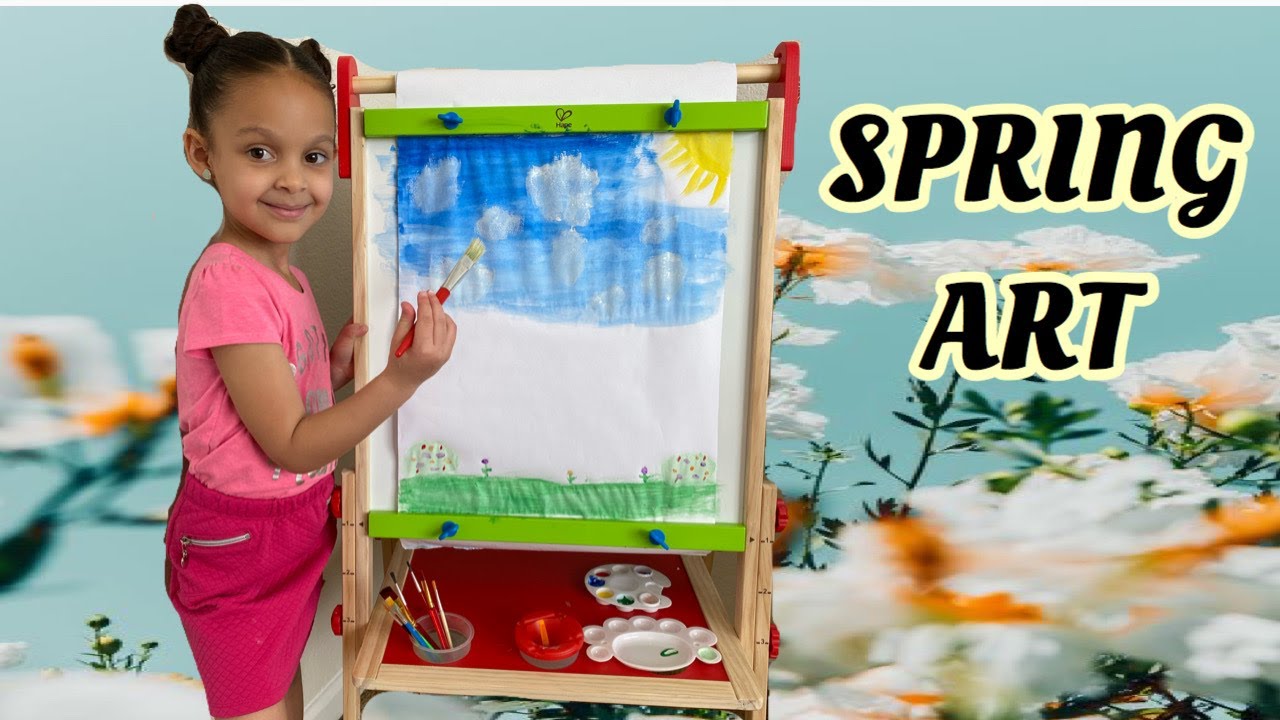 How to paint |Easy Kids Spring Painting | Painting in my new easel ...