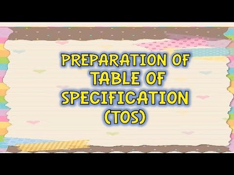 Paano ang paggawa ng Table of Specification? - YouTube