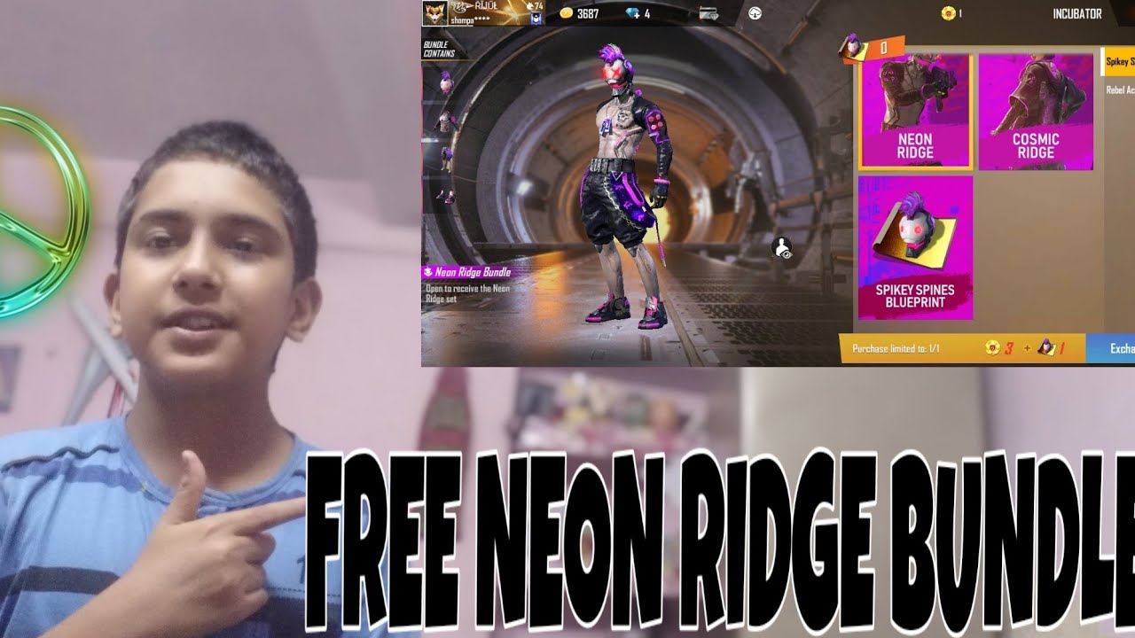 Free fire | Neon RIDGE BUNDLE | free | please support | my channal ...