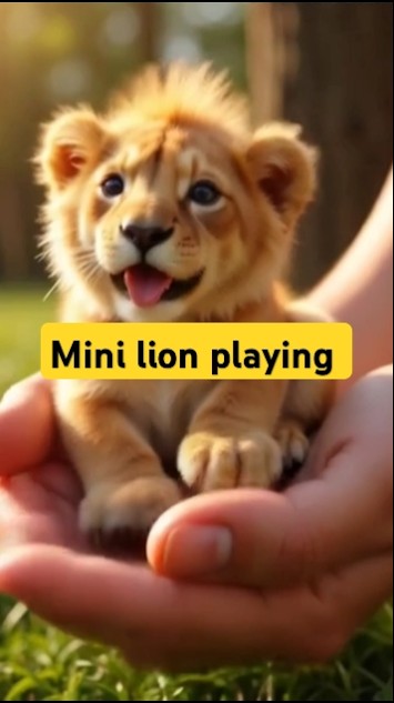Playful Mini Lion Sitting on Human Hands 🦁 ️ | Too Cute to Handle ...