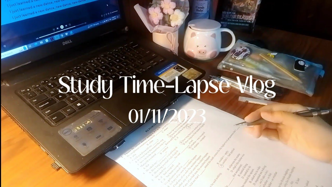 [001] Một chiếc study time-lapse vlog dài 2 phút | A 2-minute study time-lapse vlog - YouTube