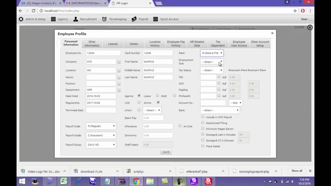 HOW TO ADD EMPLOYEE MASTERFILE - YouTube