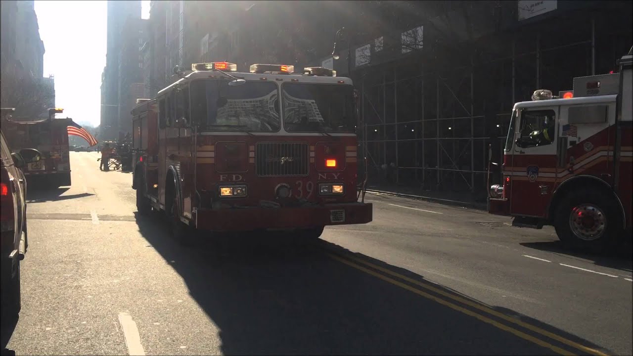 FDNY ENGINE 39 & FDNY RESCUE 1 TAKING UP FROM A QUICK ALL HANDS FIRE ON ...