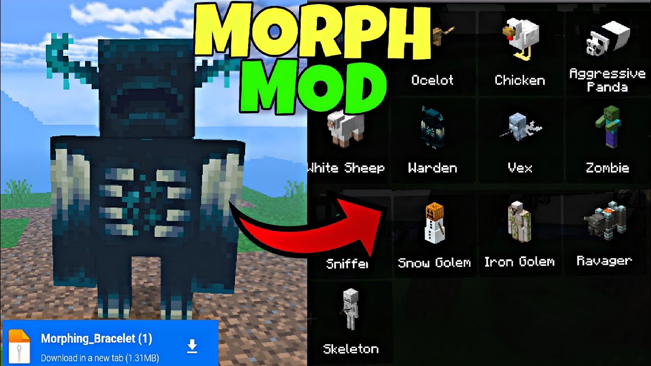 BEST MORPH Mod For Minecraft Pe 1.20 | Morph Into Anything! - YouTube
