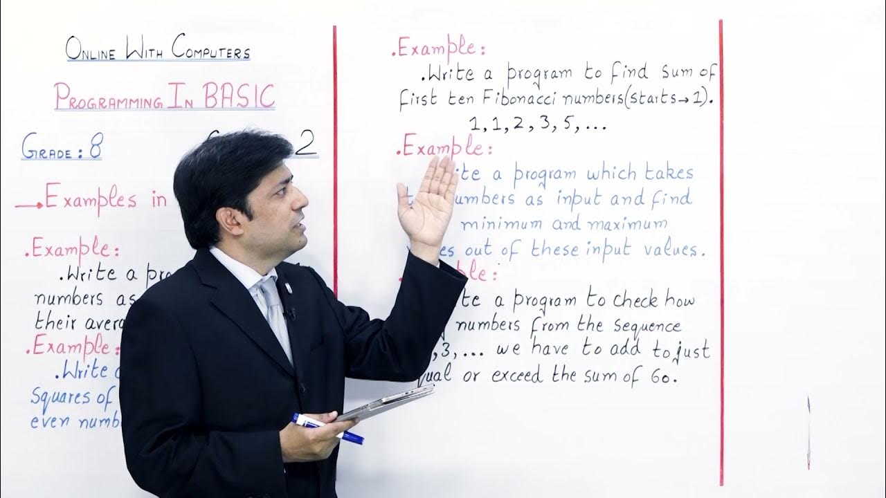 Class 8 - Computer Studies - Chapter 2 - Lecture 1 - Programming Examples - Allied Schools - YouTube