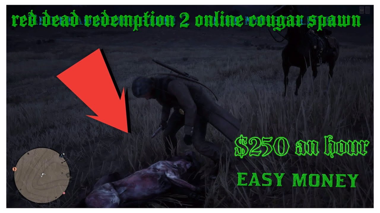 $250 an hour cougar spawn location red dead redemption 2 online - YouTube