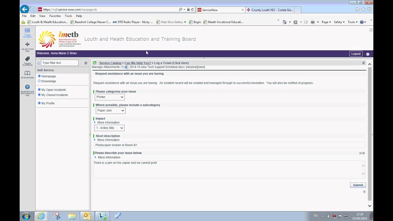 How to log a ticket for an IT issue using the LMETB Helpdesk Portal ...