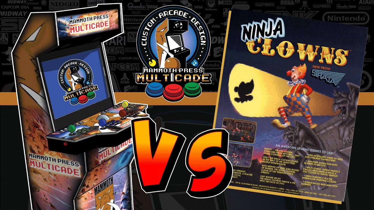 Ninja Clowns Arcade Game Playthrough | The Mammoth Multicade - YouTube