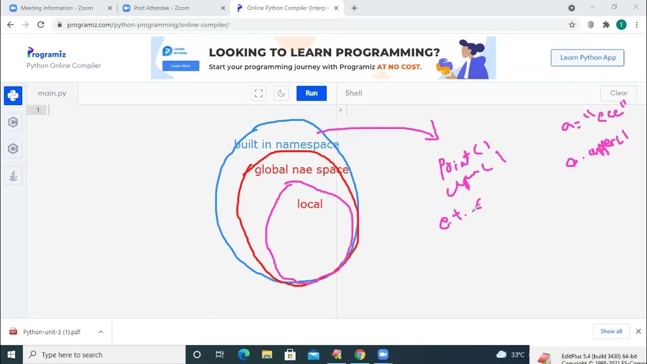 JNTUK R20 IB TECH CSE,CSEAI&ML,CSEDS IISEM PYTHON RPOGRAMMING UNIT3 NAESPACES - YouTube
