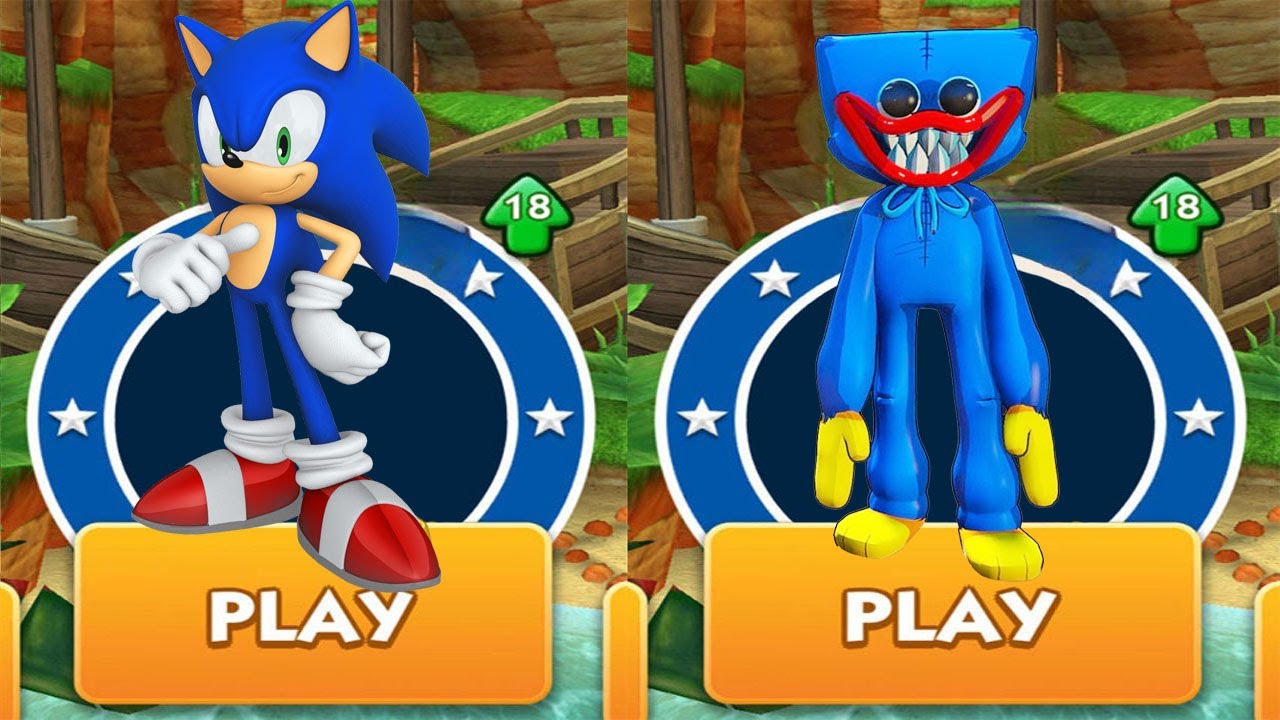 Sonic vs Poppy Playtime Huggy Wuggy Run vs All Bosses Zazz Eggman ...