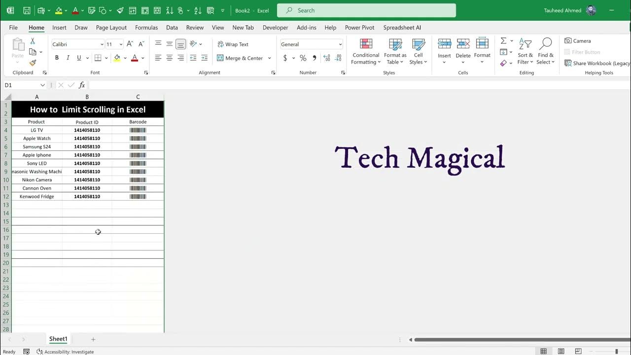 How to Limit Scrolling in Excel - YouTube