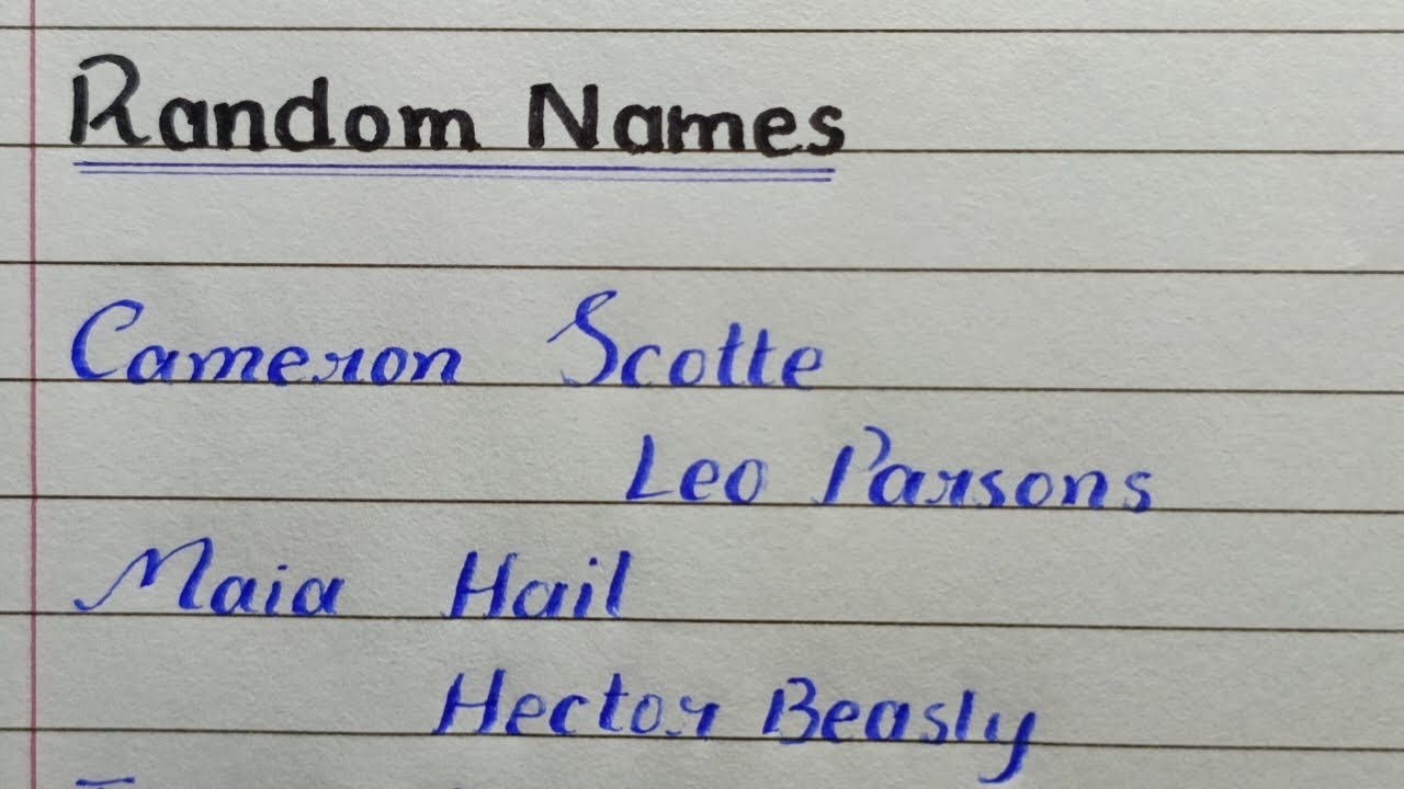 Random Names || Stylish Writing In English || Learn And Write - YouTube