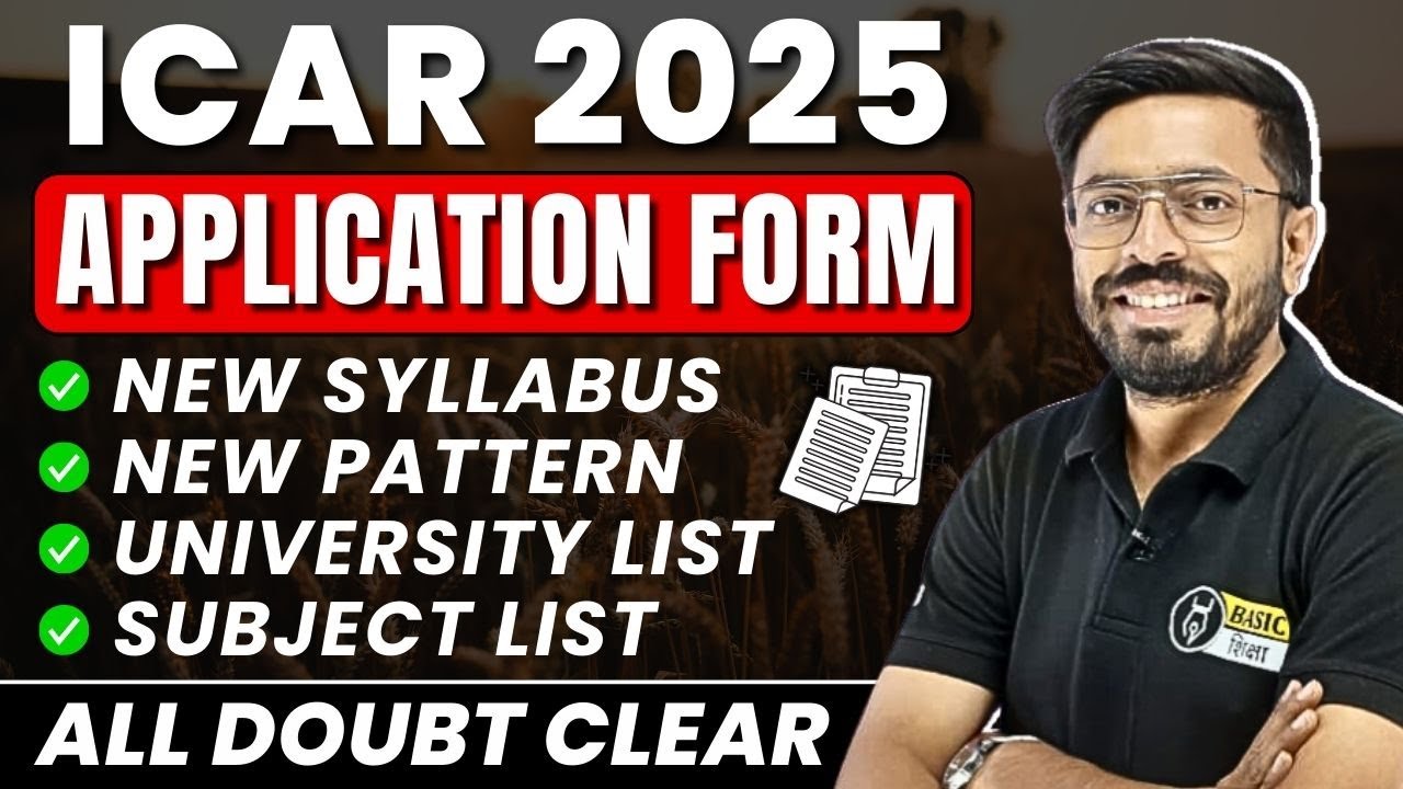 ICAR UG 2025 Application Form filling Process| ICAR Syllabus, Pattern ...