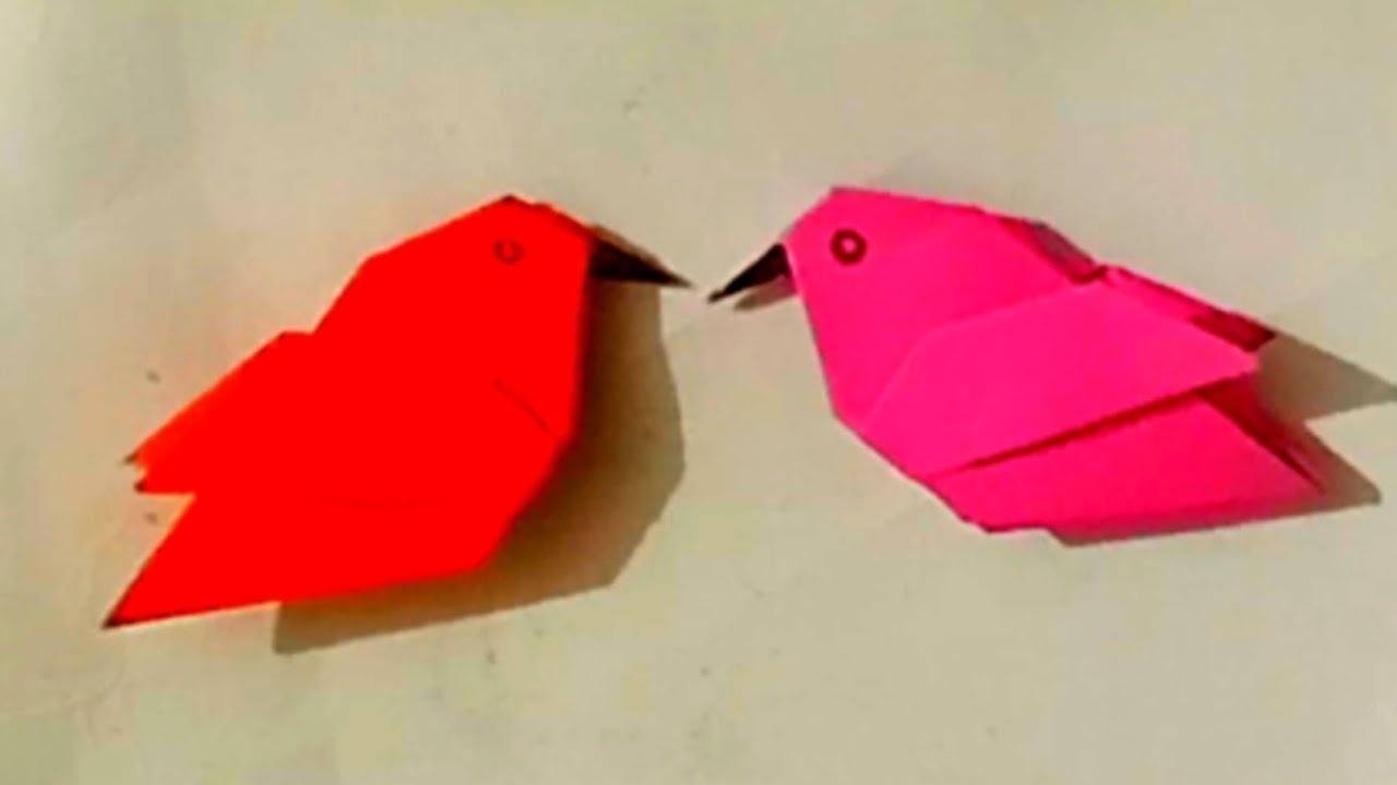 how to make origami paper bird morgina paper crafts & arts - YouTube