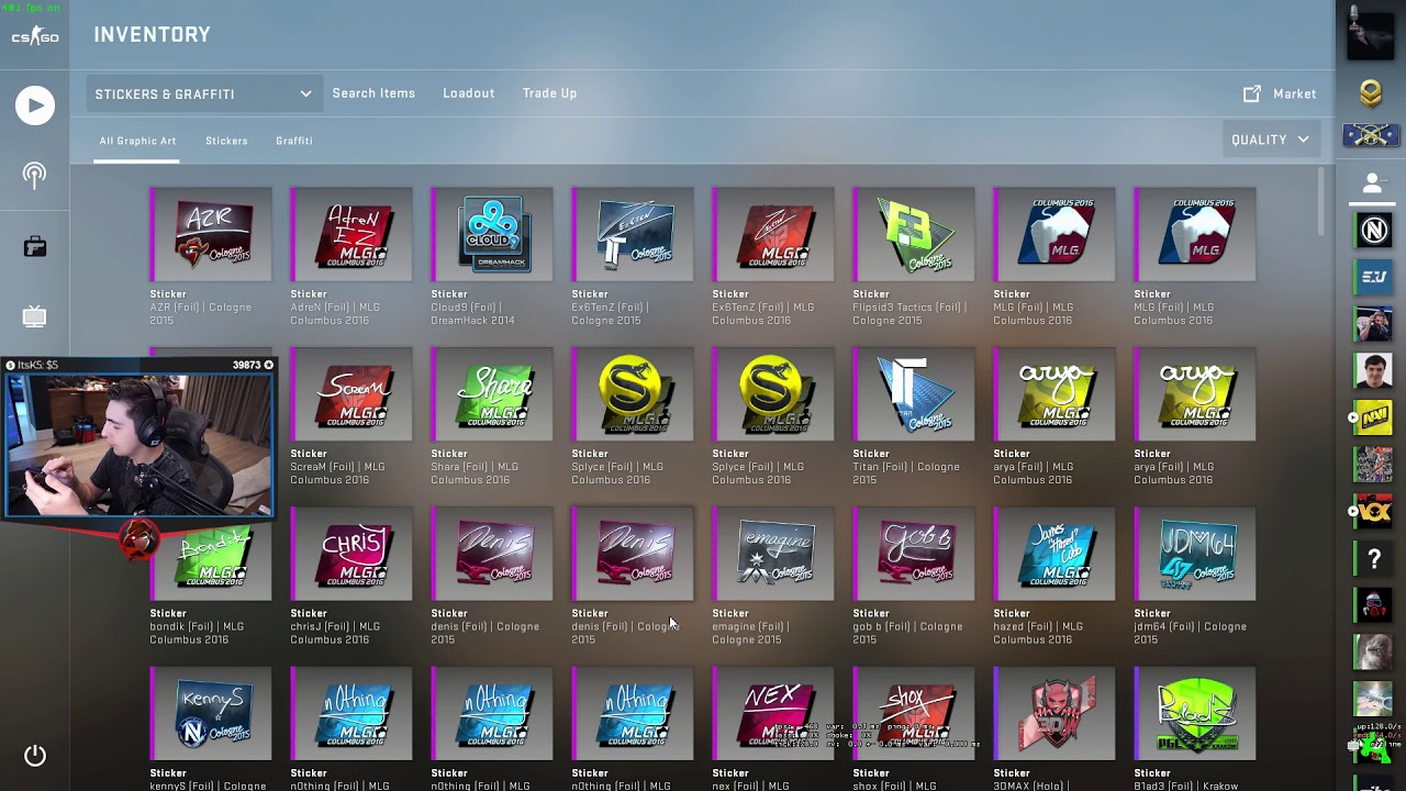 Shroud Selling Old Major Stickers on CS:GO - YouTube