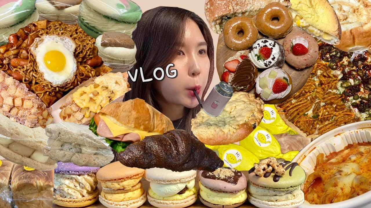 Eng 직장인 먹방 브이로그ㅣ231 간헐적단폭식ㅣ청년피자 엽기떡볶이 명랑핫도그 크리스피크림 케이크 도넛 엽파게티 삼송빵집 마켓컬리 디저트 반달커피 마카롱