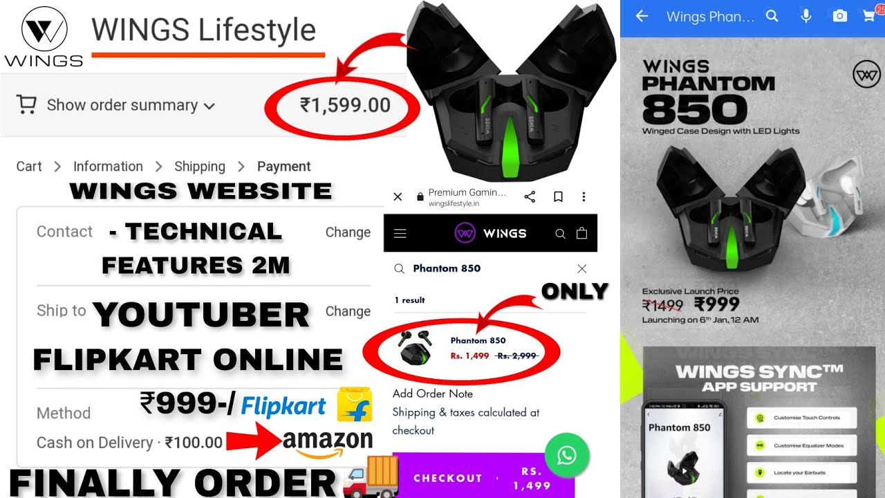 😍FINALLY ORDER CONFIRMED WINGS PHANTOM 850 GAMING TWS WING OFFICIAL ...