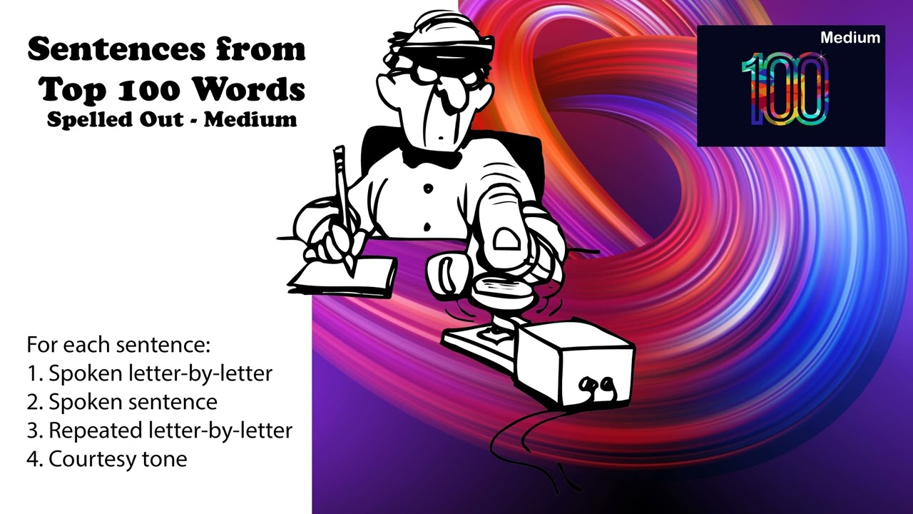 Sentences from Top 100 Words - Spoken letter by letter - Medium - YouTube