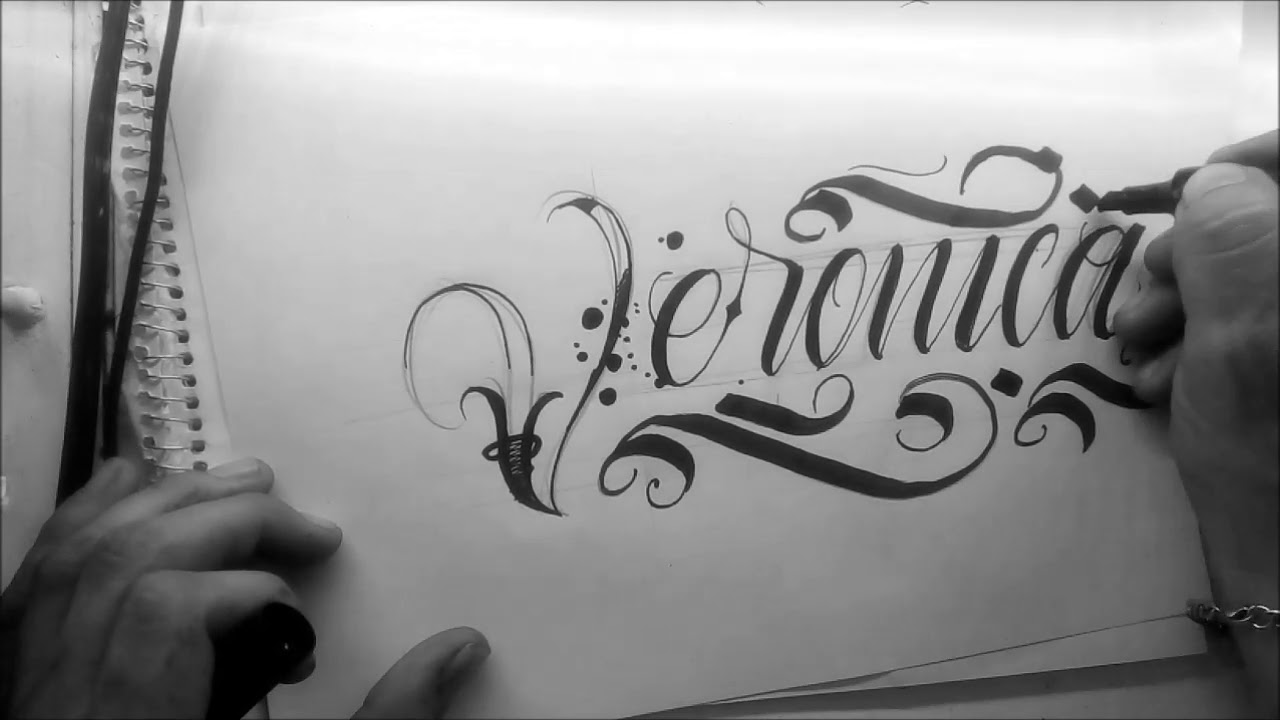 Letras para tatuar"veronica"/ chicano lettering/como hacer letras mano ...
