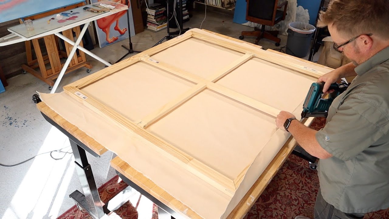 How To Stretch A Canvas - YouTube