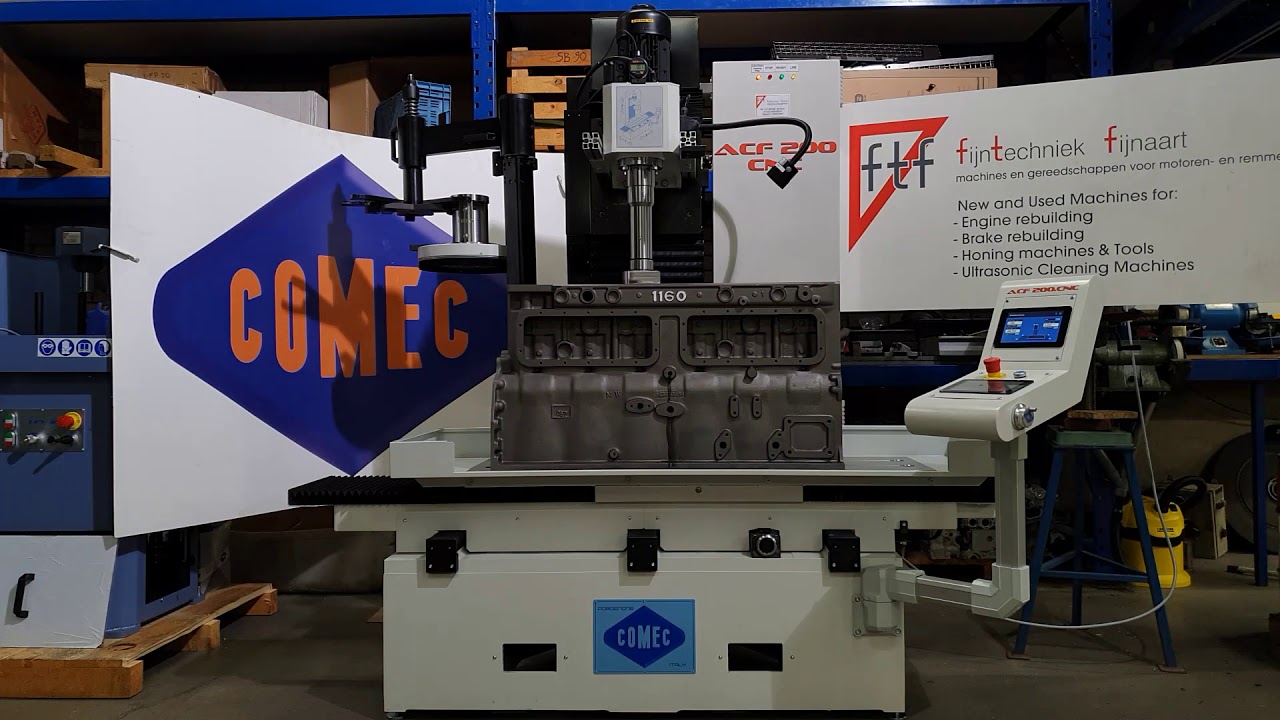 DAF 1160 engine block on Comec ACF200 CNC - YouTube