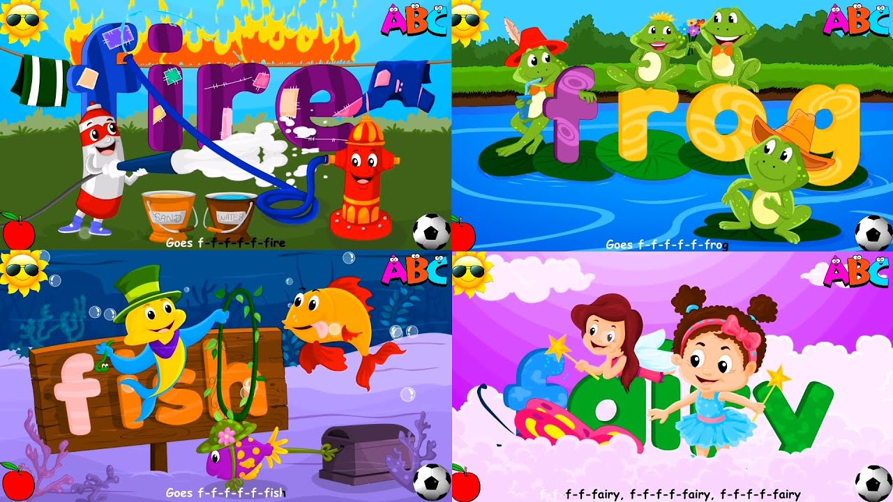 Letter F Phonics for Toddlers | ABC Song | Nursery Rhymes for Toddlers ...