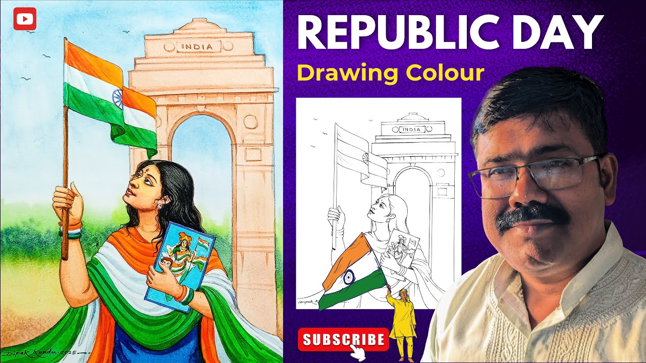 Republic Day Drawing Colour | Republic Day Drawing Ideas | Republic Day ...