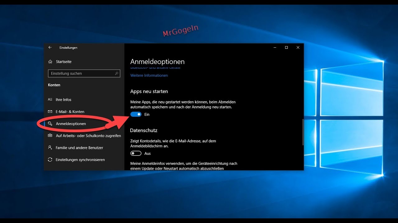 Apps, die automatisch neu gestartet werden, aktivieren/deaktivieren ...