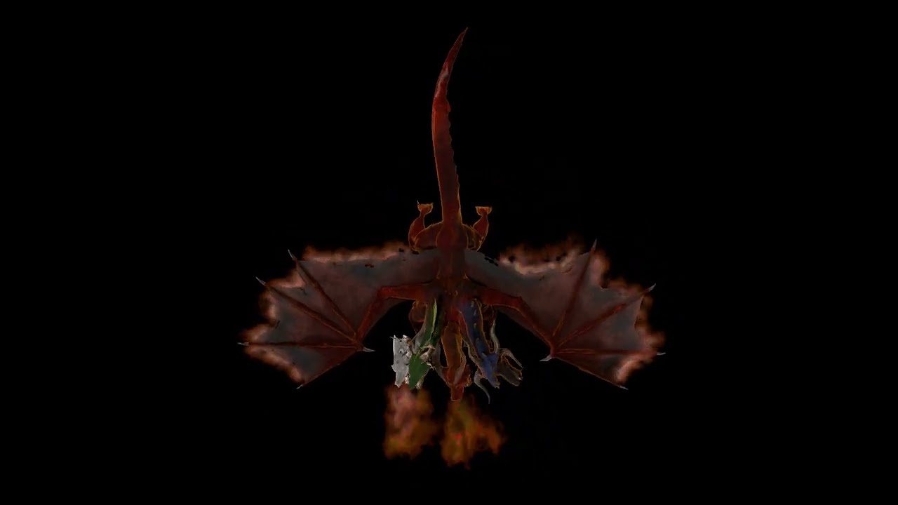 Animated VTT Token - Tiamat with multicolored fire breath - YouTube