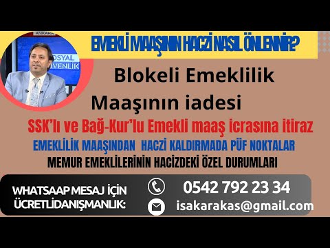 EMEKLİ MAAŞI İCRA /HACİZ /BANKA BLOKESİ KALDIRMADA PÜF Noktalar