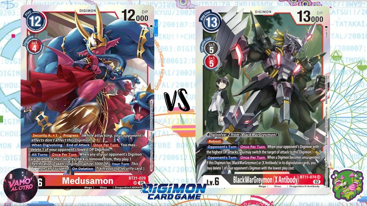 DIGIMON TCG: Medusamon (Red) vs BlackWarGreymon X (Red) - YouTube