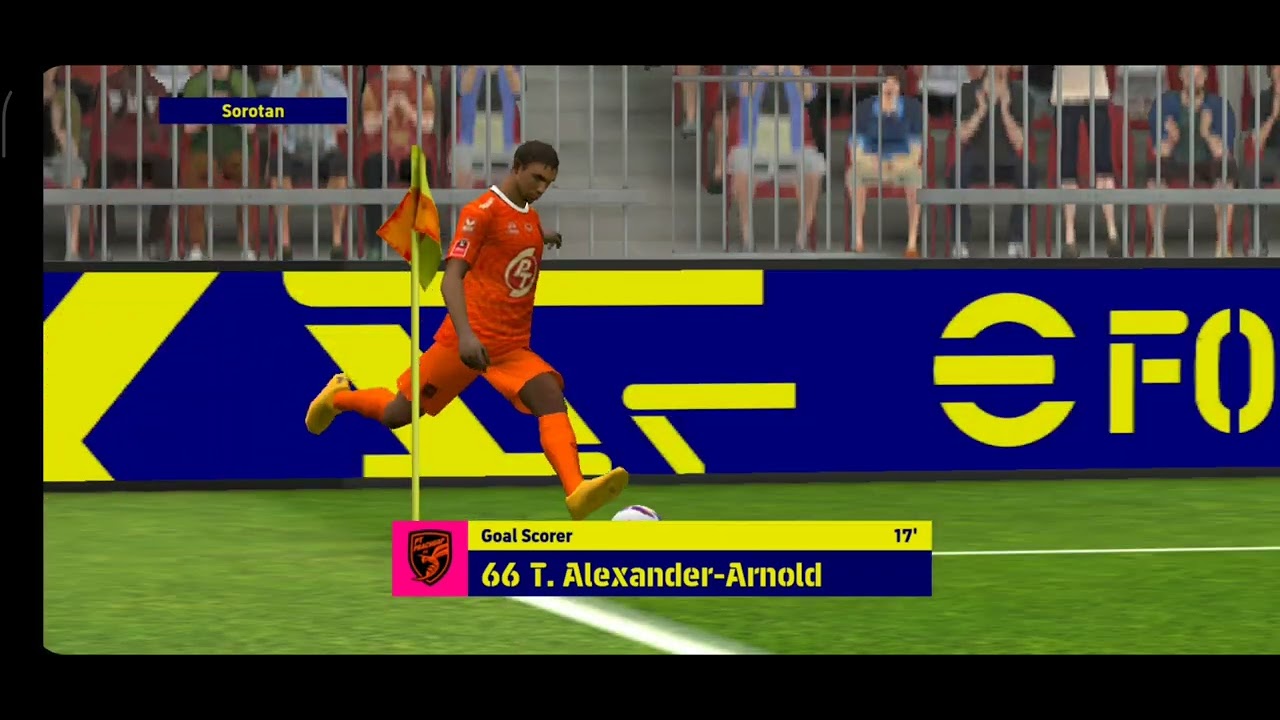 best goal TAA from corner kick E-Konami - YouTube