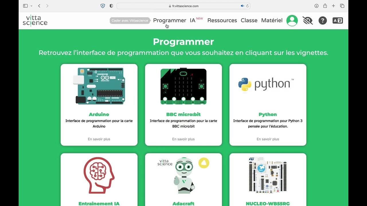 Configuration Arduino sur Vittascience. - YouTube