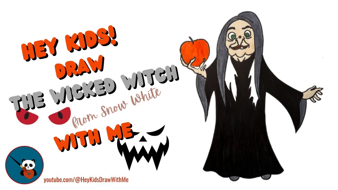 Hey Kids, Draw The Wicked Witch From Snow White With Me | Easy Step-by ...