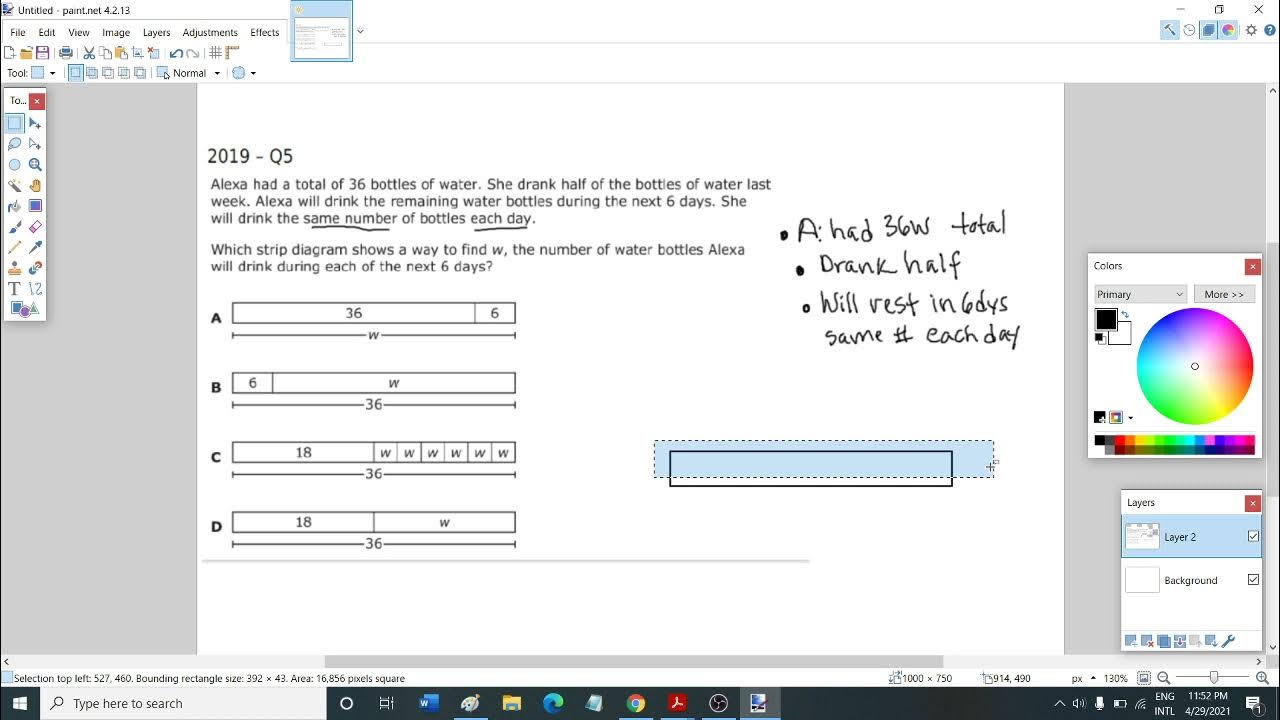 STAAR Review 4.5A: Represent word problem using a strip diagram - YouTube
