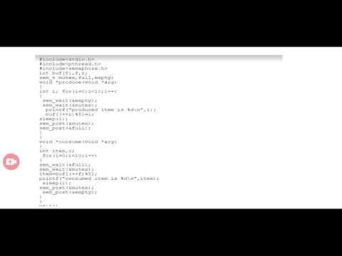 producer consumer problem using semaphore - YouTube