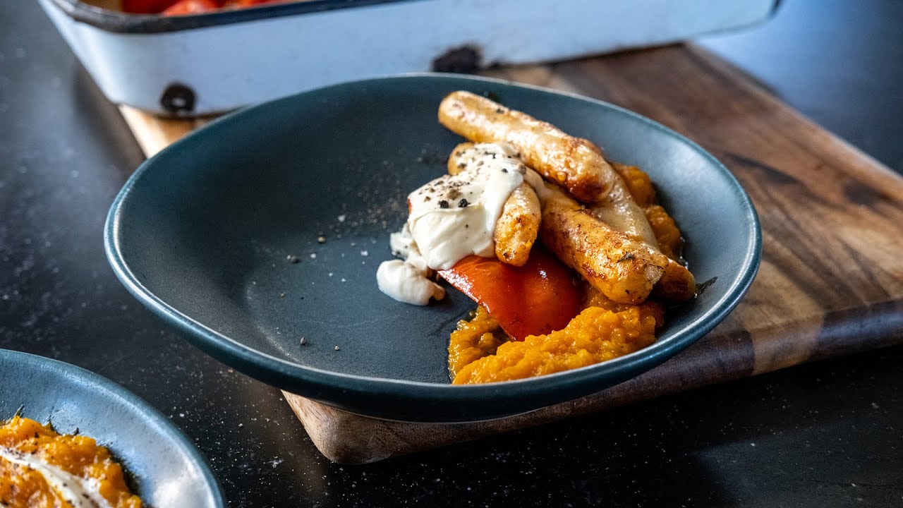 Hoenderworsies en gebraaide soetrissie met rissie pampoen - YouTube