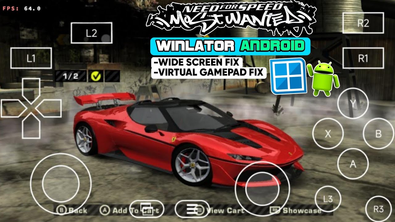 NFS MOST WANTED 2005 ANDROID OFFLINE | 60 FPS Setting Wide screen Fix Virtual Gamepad ( Winlator ...