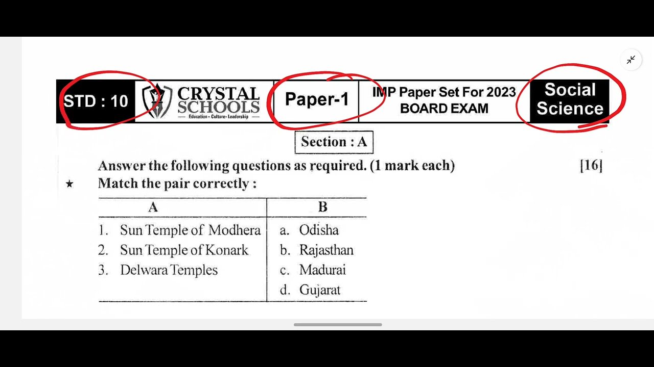 Class 10 Social Science | 50 Most Important Questions | Top MCQ ...