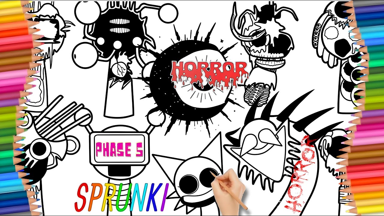 SPRUNKI New Coloring Pages How to Color ALL Incredibox Sprunki New Mod ...