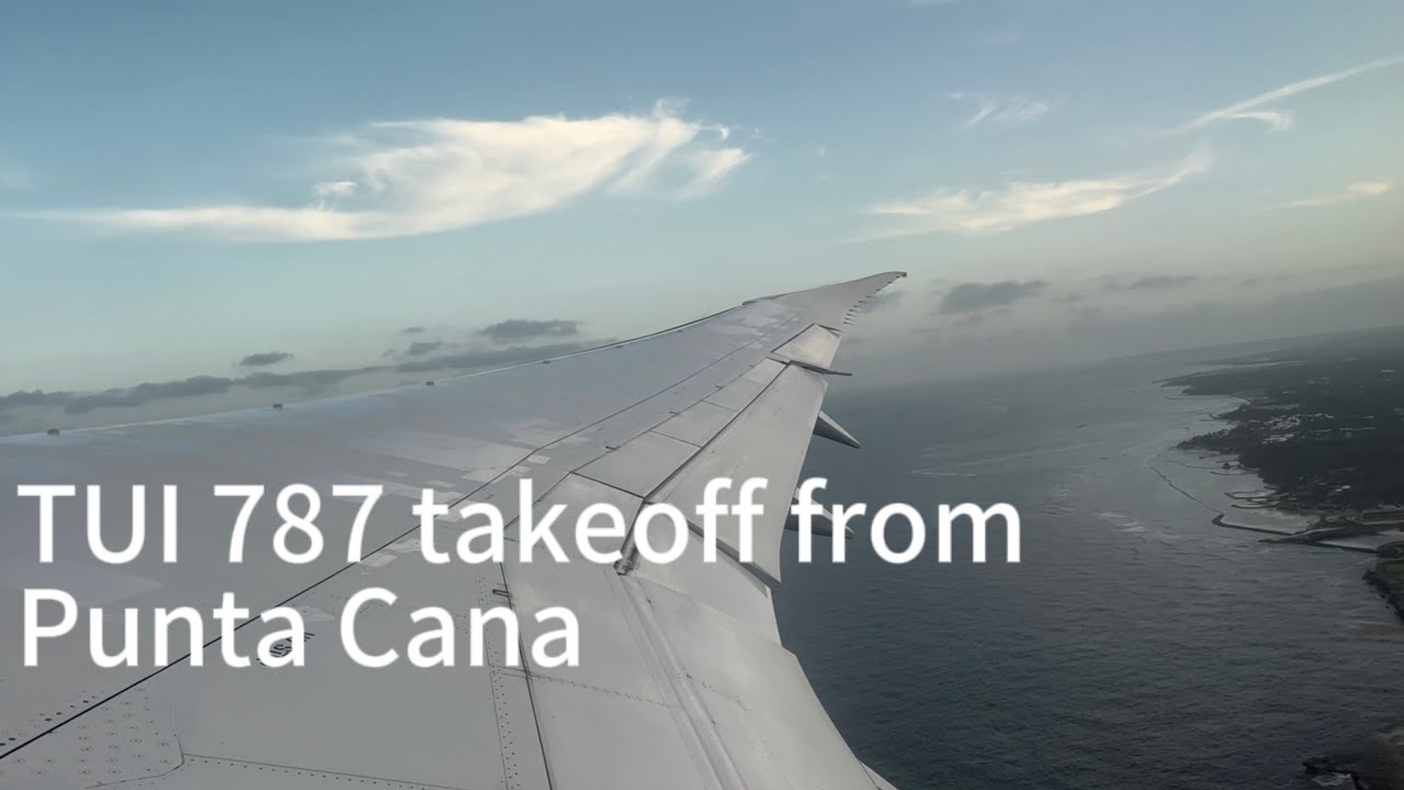 TUI 787 Takeoff wing view 4k - YouTube