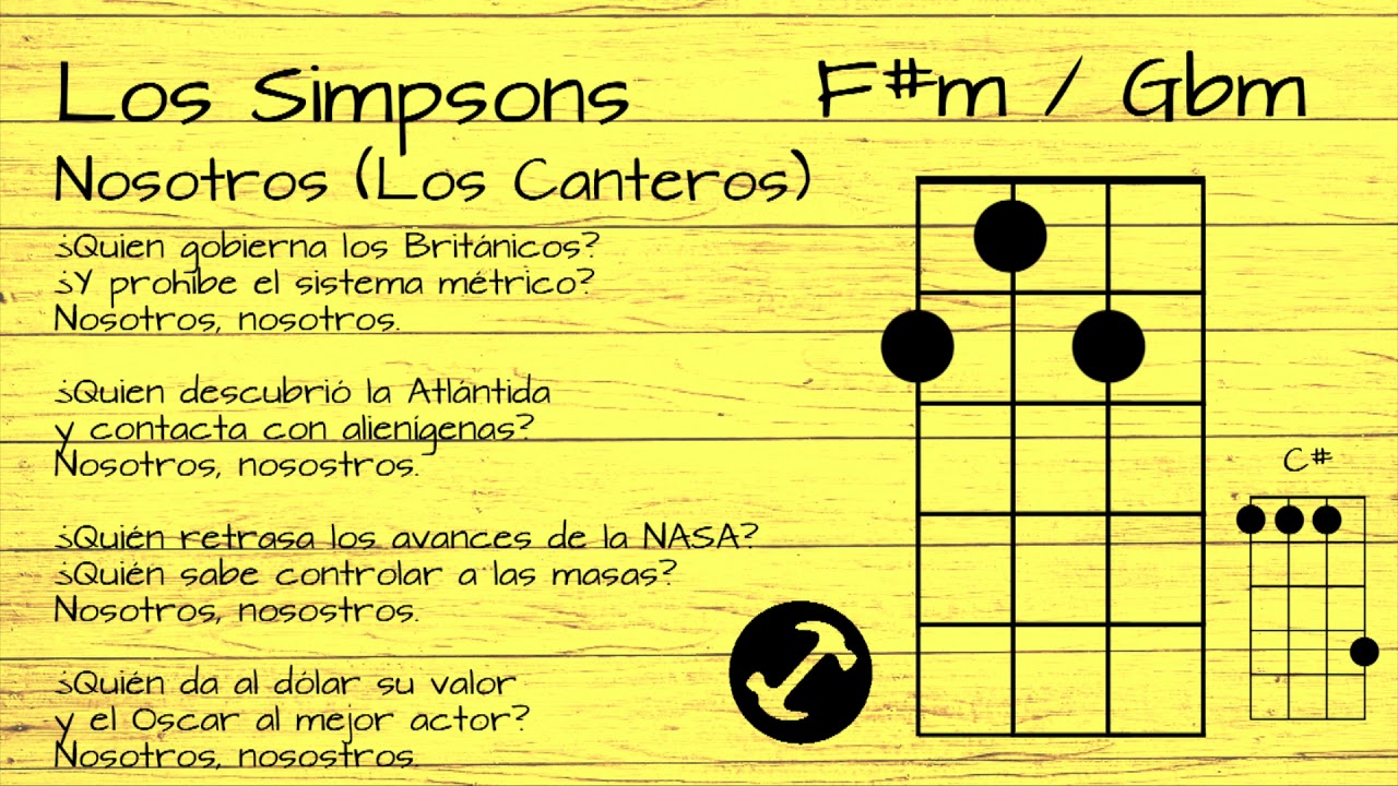Los Simpsons - Los Canteros UKULELE TUTORIAL W/ LYRICS - YouTube