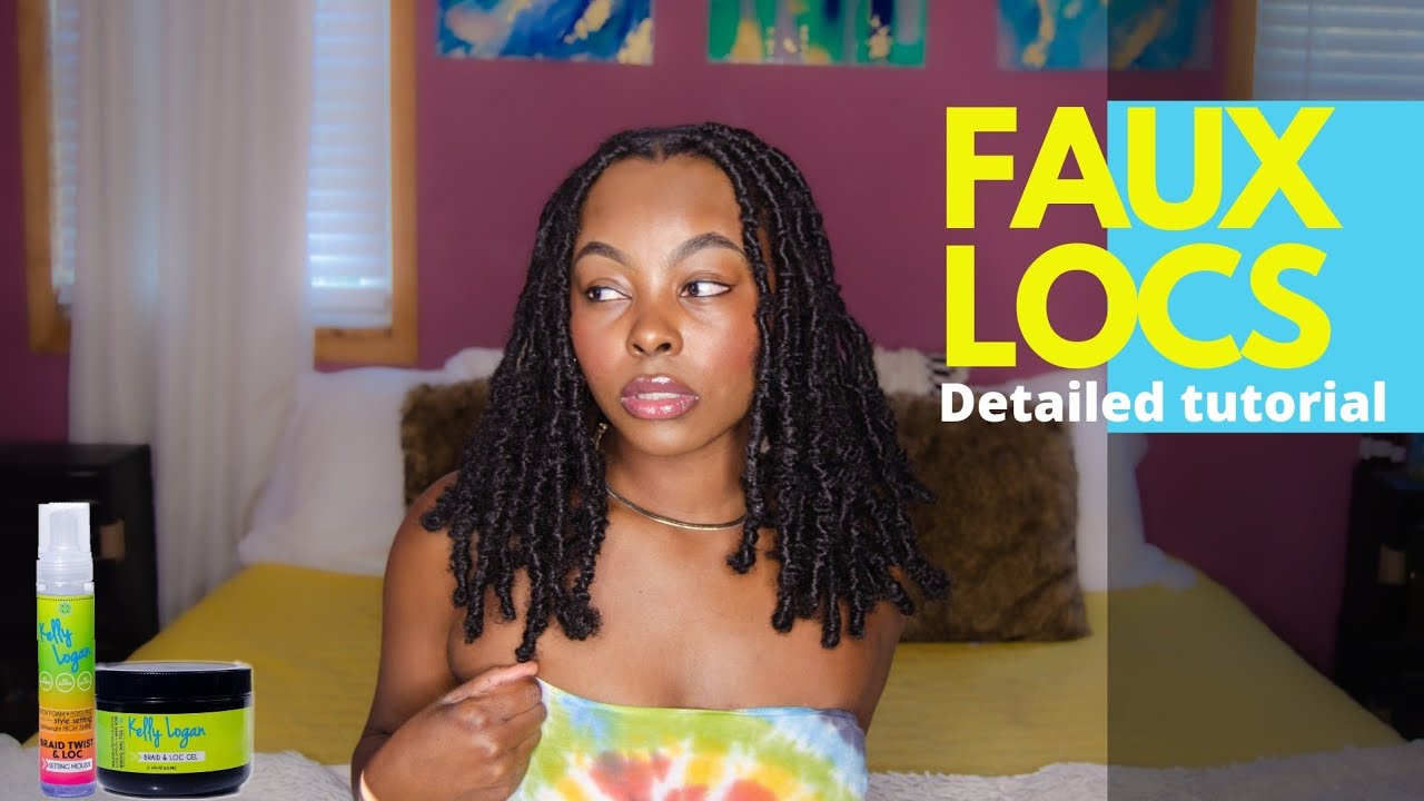 Step by step faux loc tutorial (no crochet). Watch me do faux locs on ...