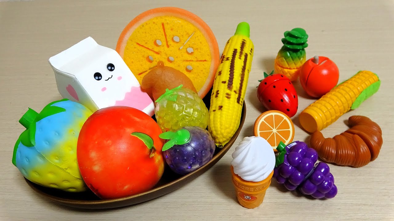 Relaxing Cutting Fruits & Vegetables ASMR ☆ Squishy and ingredients ...