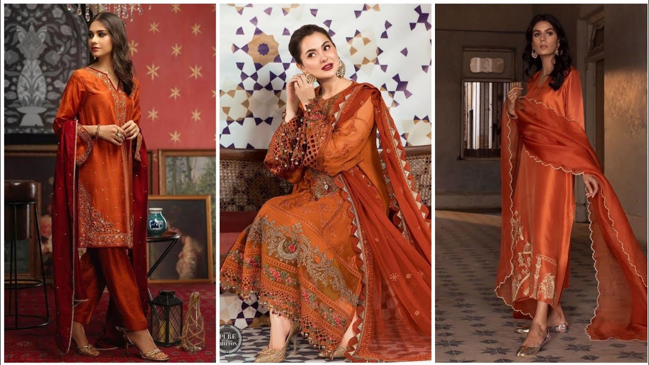 Beautiful Rust color Party wear Dress Designs ideas 2022 #rust #fashion ...
