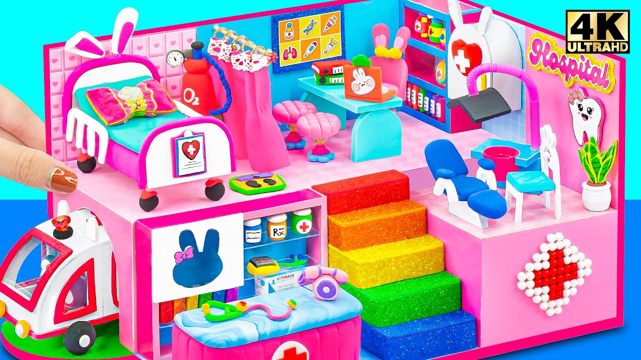 How To Make Pink Mini Hospital for Bunny, DIY Doctor Set, Medical Kit ...