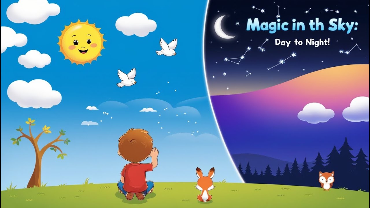 "Magic in the Sky: Day to Night Cartoon Animation for Kids" - YouTube