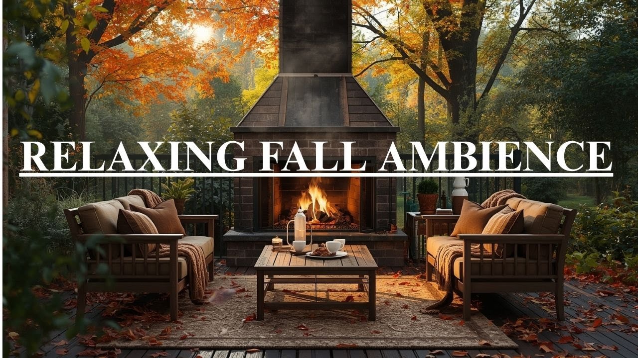 Autumn Ambience 🍂 Cozy Patio with Fireplace | Relaxing Fall Vibes ...