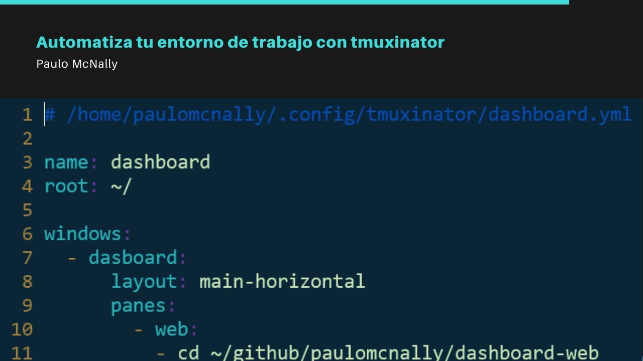 Automatiza tu entorno de trabajo con tmuxinator - YouTube